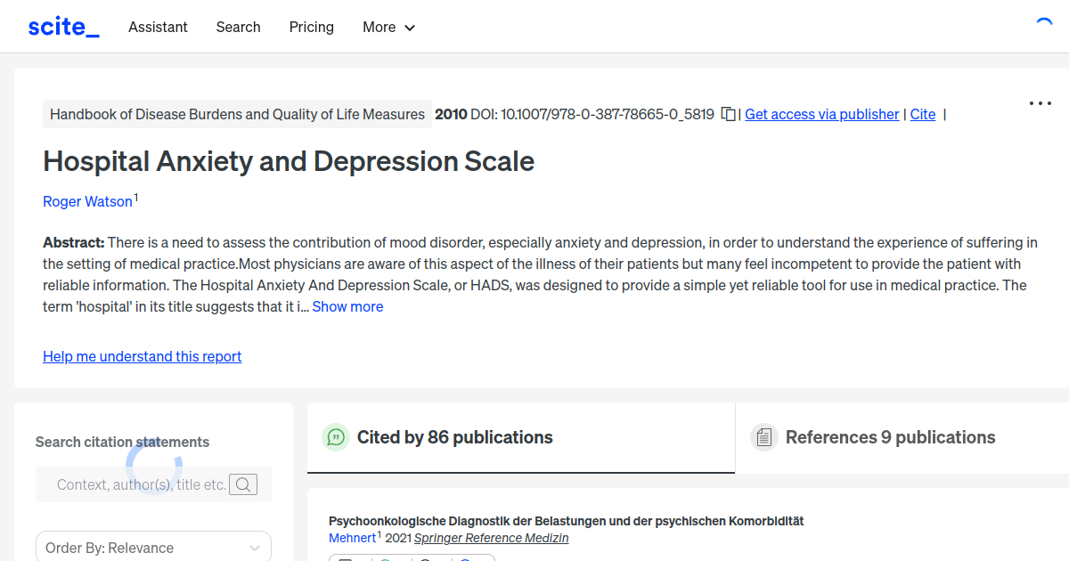 Hospital Anxiety and Depression Scale