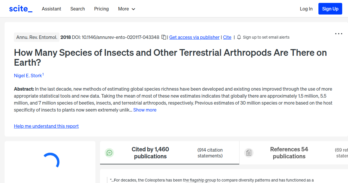 How Many Species of Insects and Other Terrestrial Arthropods Are There ...