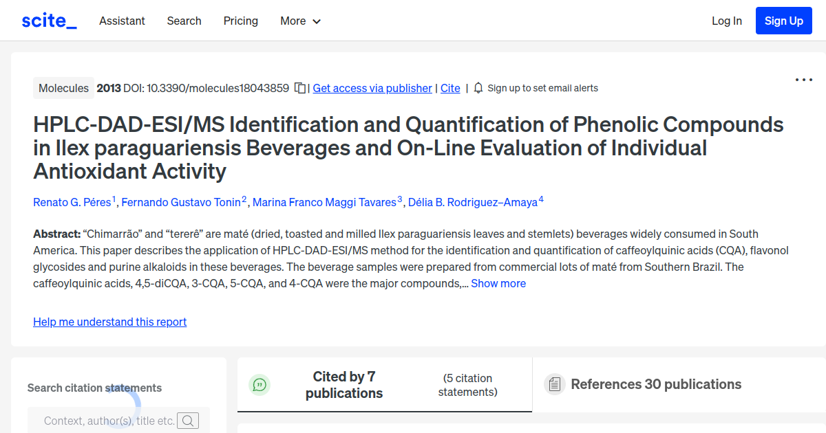 HPLC-DAD-ESI/MS Identification and Quantification of Phenolic Compounds ...