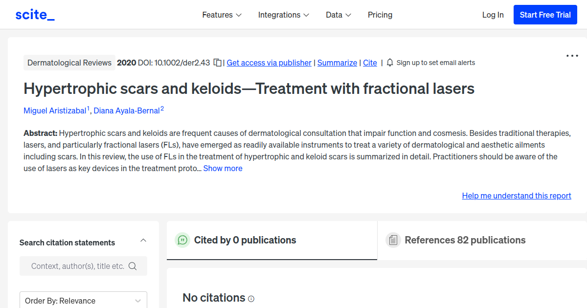 Hypertrophic scars and keloids—Treatment with fractional lasers