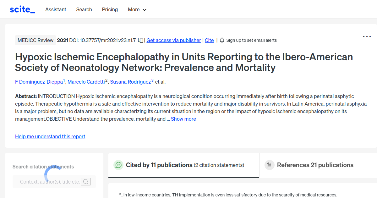Hypoxic Ischemic Encephalopathy in Units Reporting to the Ibero ...