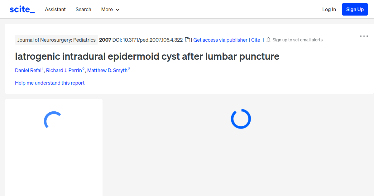 Iatrogenic intradural epidermoid cyst after lumbar puncture - [scite ...