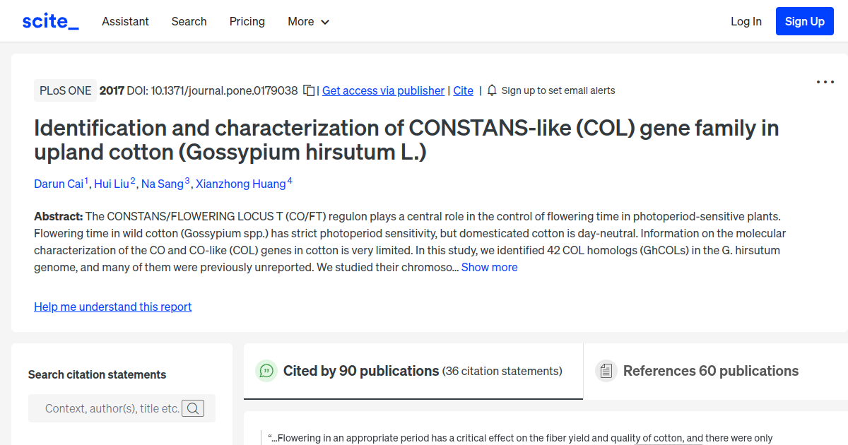 Identification and characterization of CONSTANS-like (COL) gene family ...