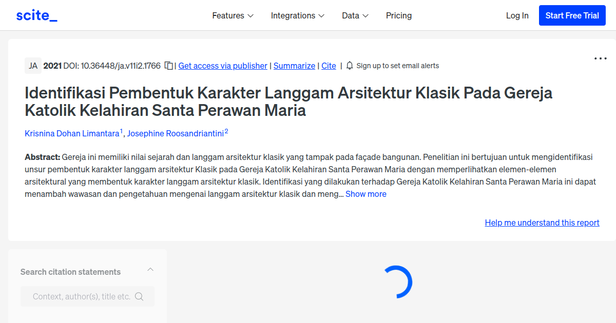 Identifikasi Pembentuk Karakter Langgam Arsitektur Klasik Pada Gereja ...