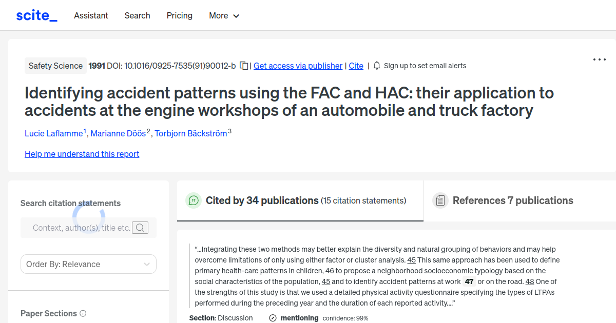 Identifying accident patterns using the FAC and HAC: their application ...
