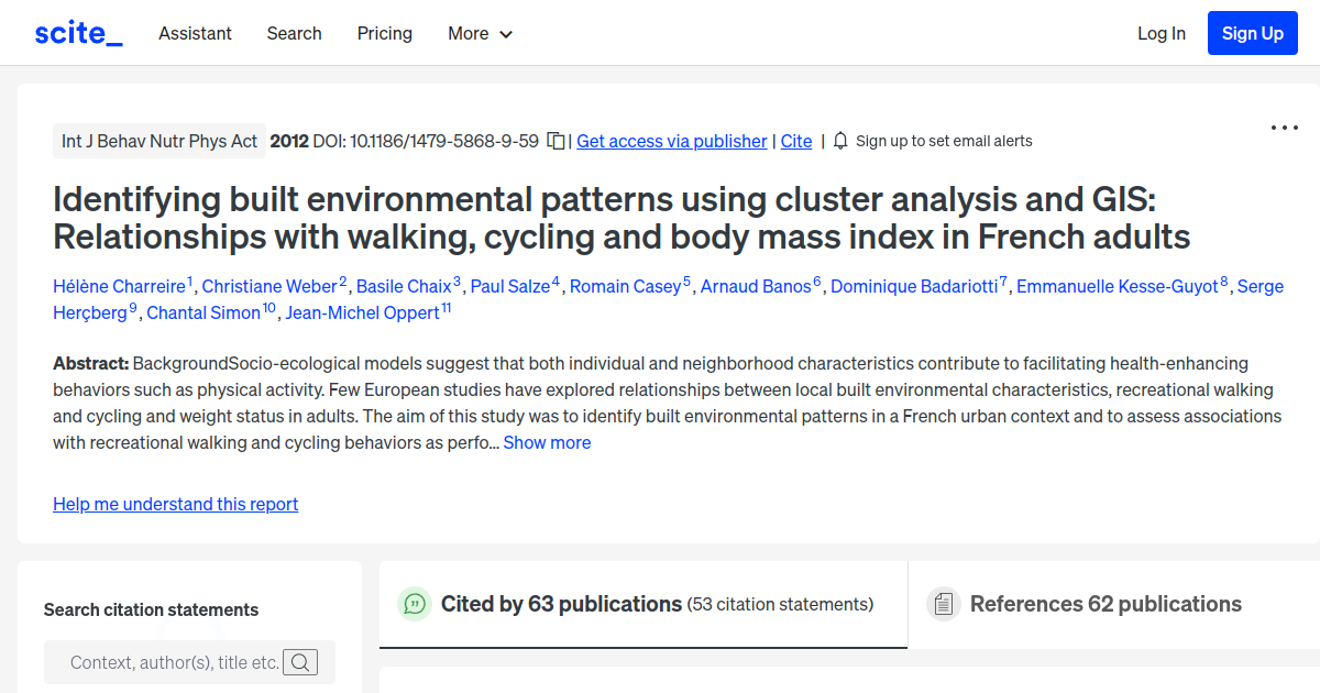 Identifying built environmental patterns using cluster analysis and GIS ...