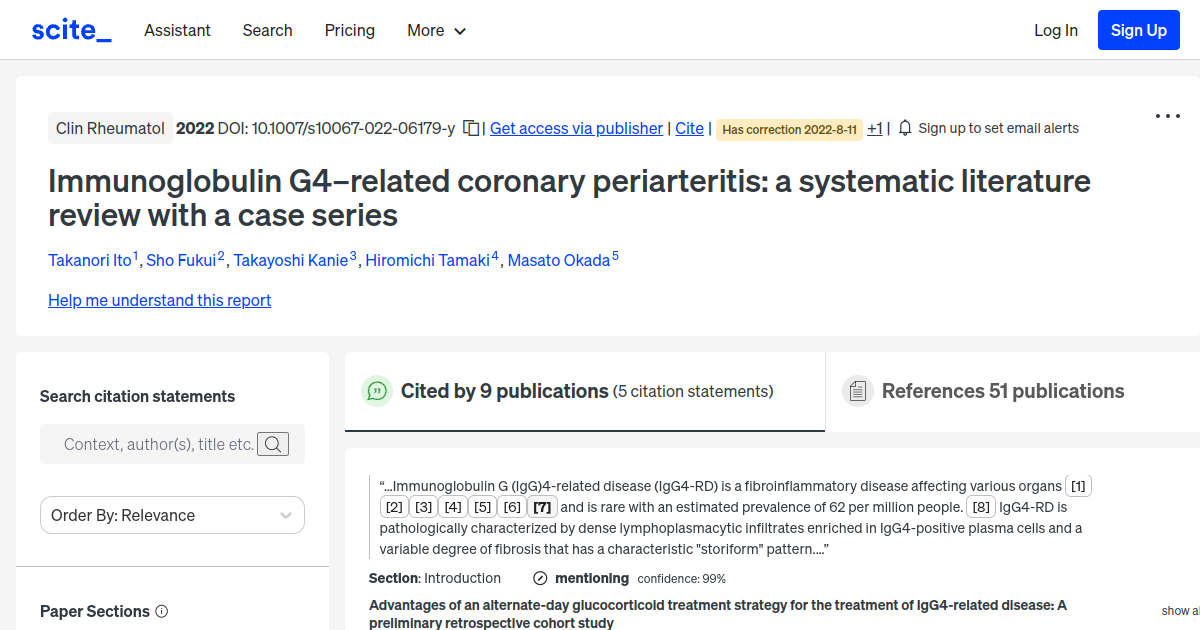 Immunoglobulin G4–related coronary periarteritis: a systematic ...