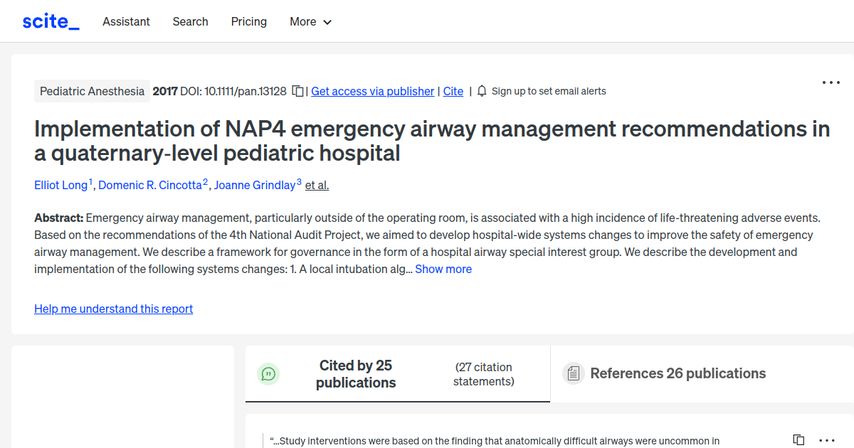 Implementation of NAP 4 emergency airway management recommendations in ...