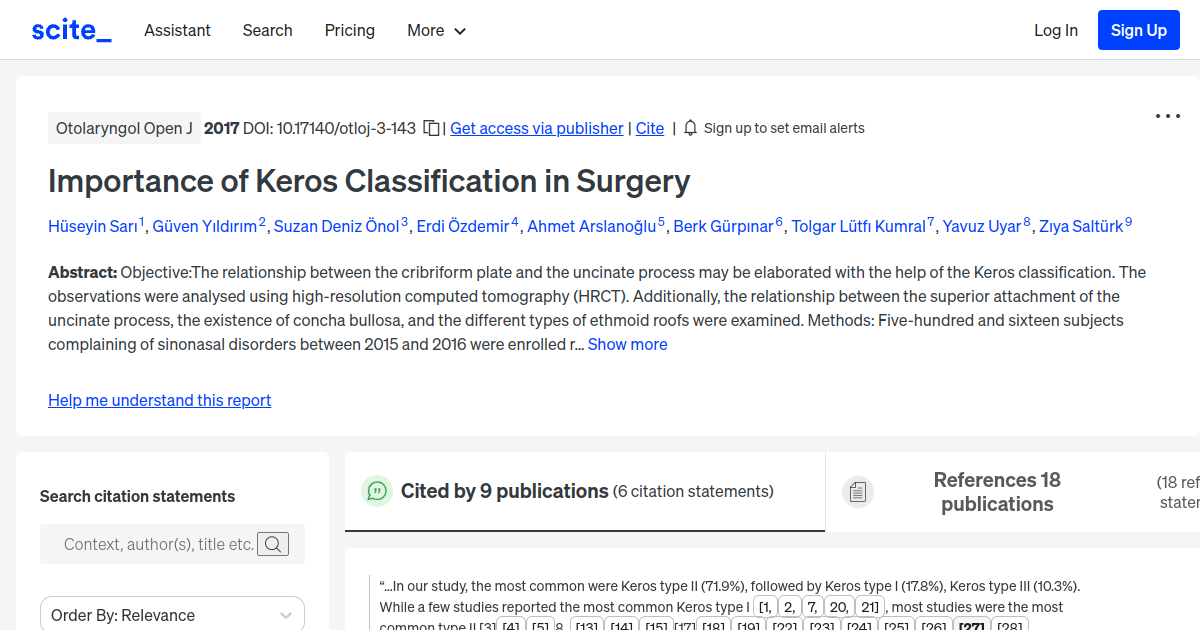 Importance of Keros Classification in Surgery - [scite report]