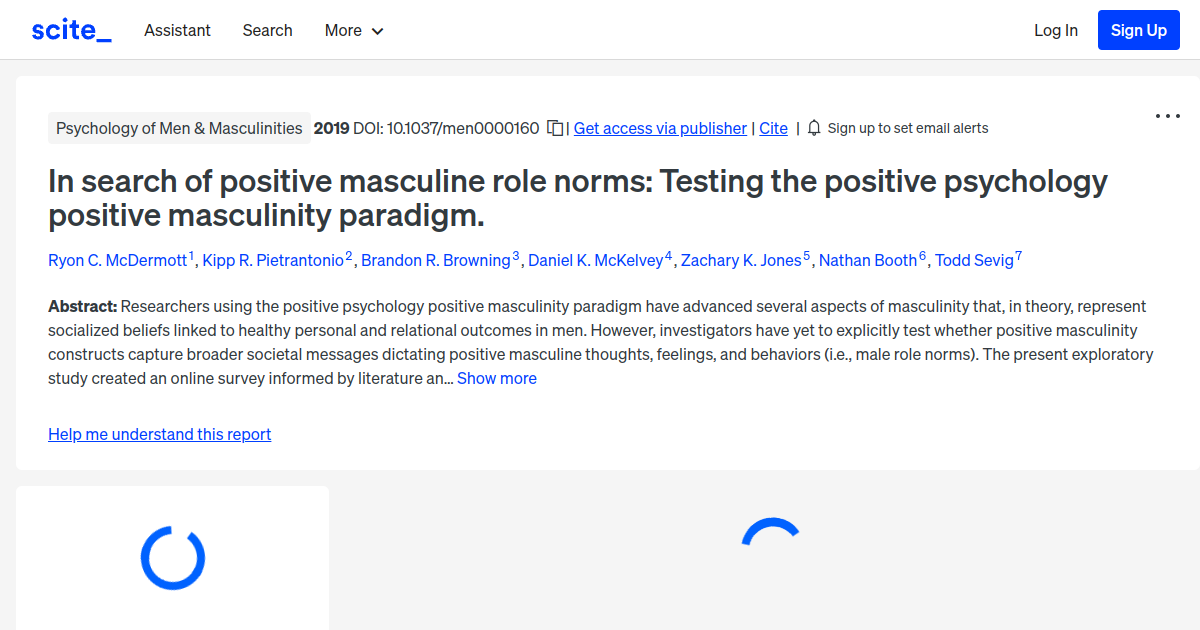 In search of positive masculine role norms: Testing the positive ...