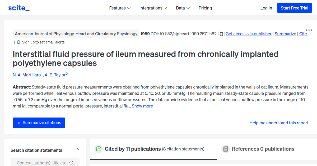Interstitial fluid pressure of ileum measured from chronically ...