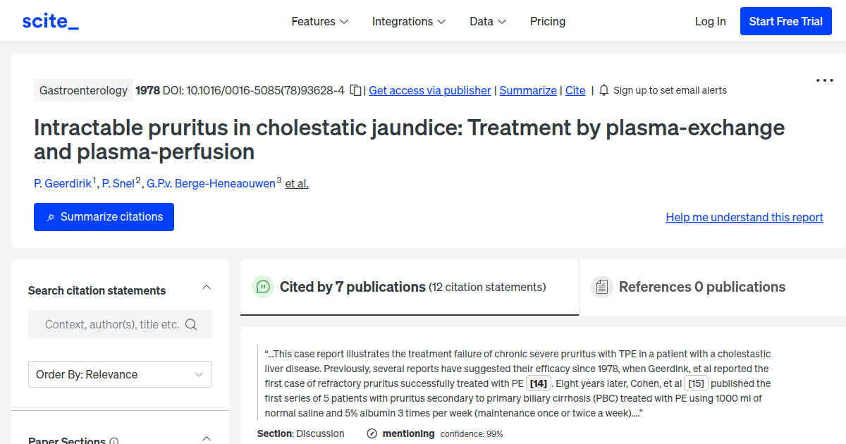 Intractable pruritus in cholestatic jaundice: Treatment by plasma ...
