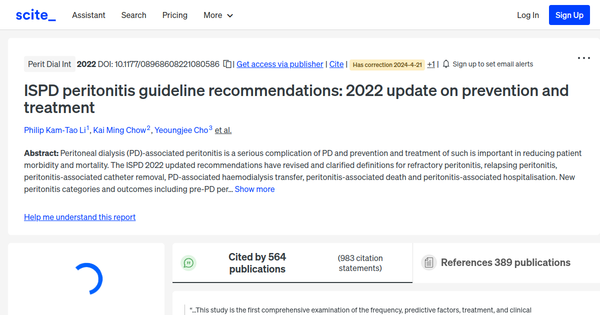 ISPD peritonitis guideline recommendations: 2022 update on prevention ...