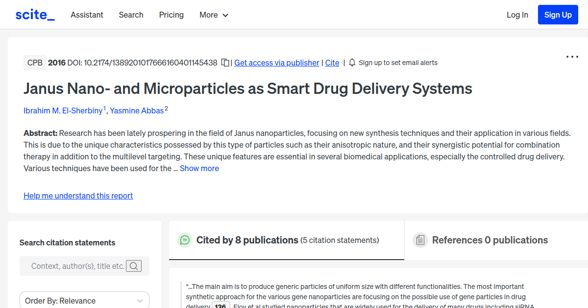 Janus Nano- and Microparticles as Smart Drug Delivery Systems - [scite ...