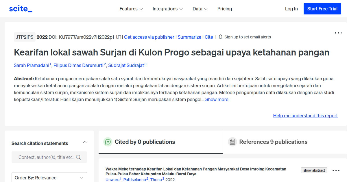 Kearifan lokal sawah Surjan di Kulon Progo sebagai upaya ketahanan pangan
