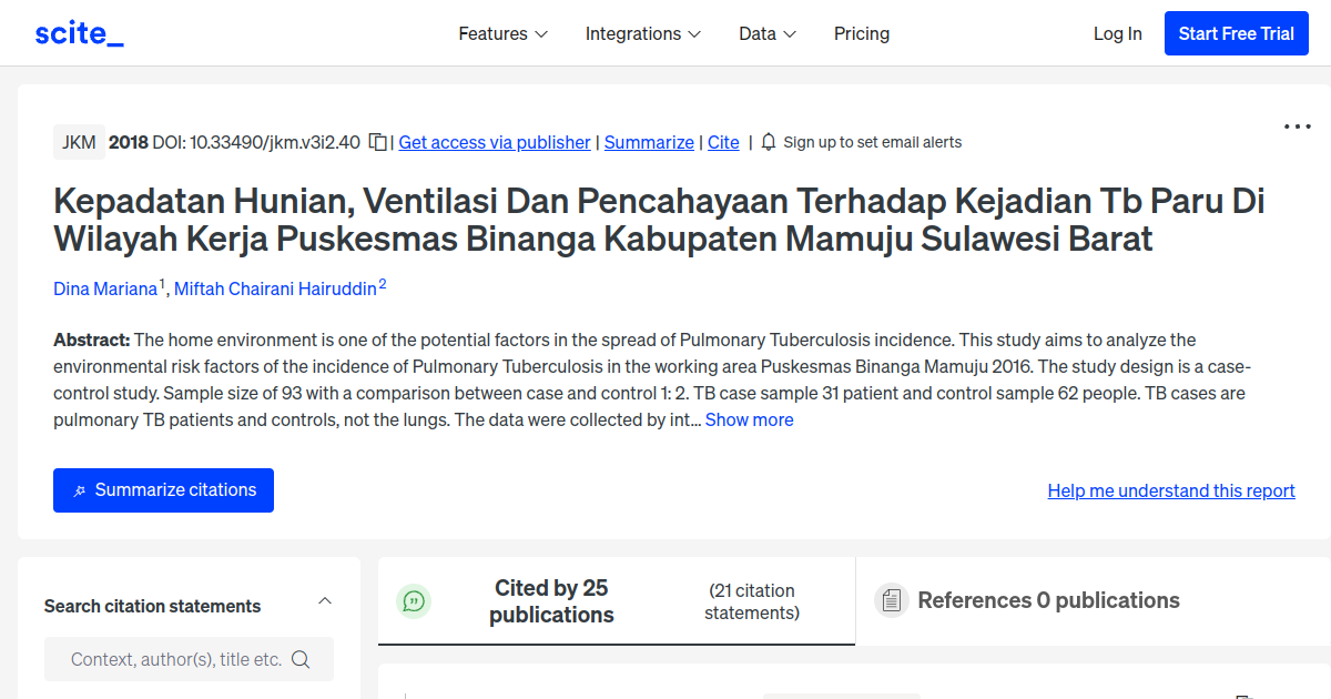 Kepadatan Hunian, Ventilasi Dan Pencahayaan Terhadap Kejadian Tb Paru ...