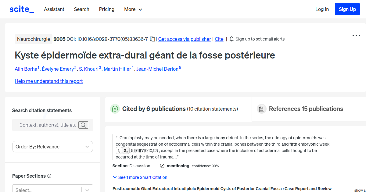 Kyste épidermoïde extra-dural géant de la fosse postérieure