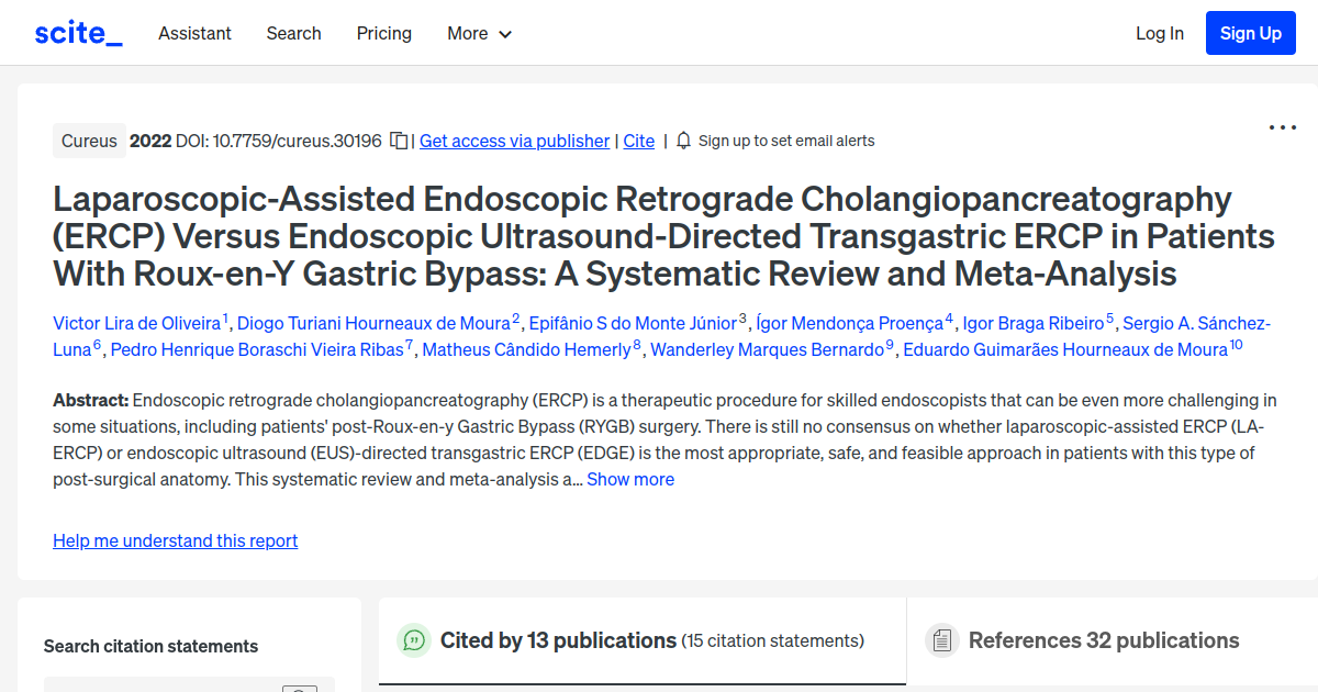 Laparoscopic-Assisted Endoscopic Retrograde Cholangiopancreatography ...