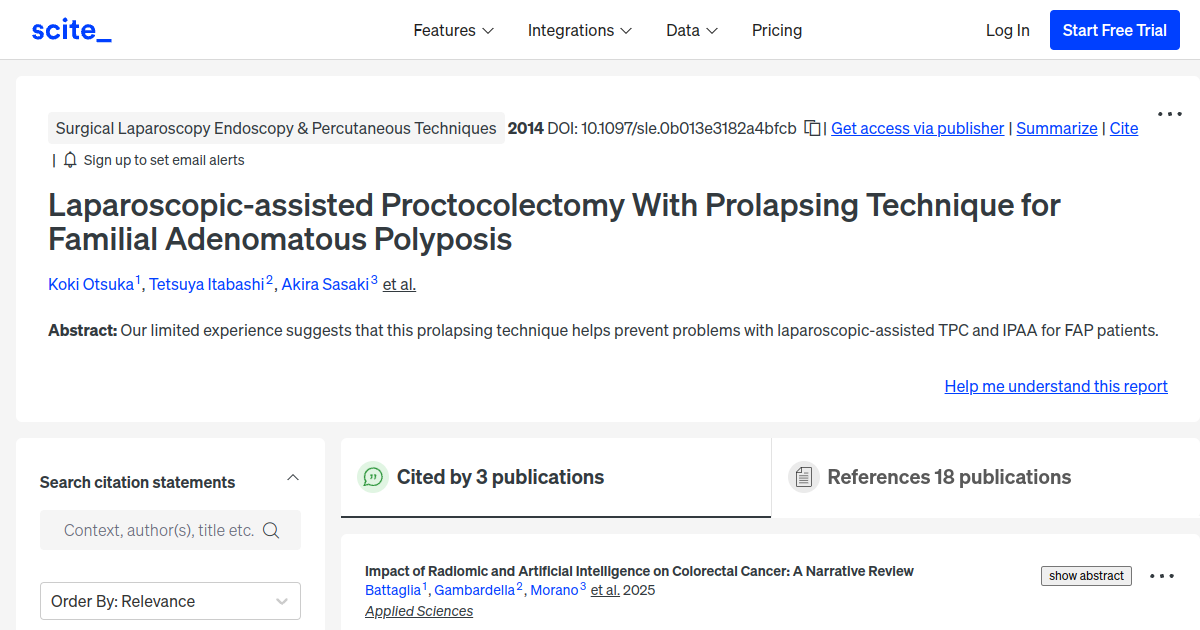 Laparoscopic-assisted Proctocolectomy With Prolapsing Technique for ...
