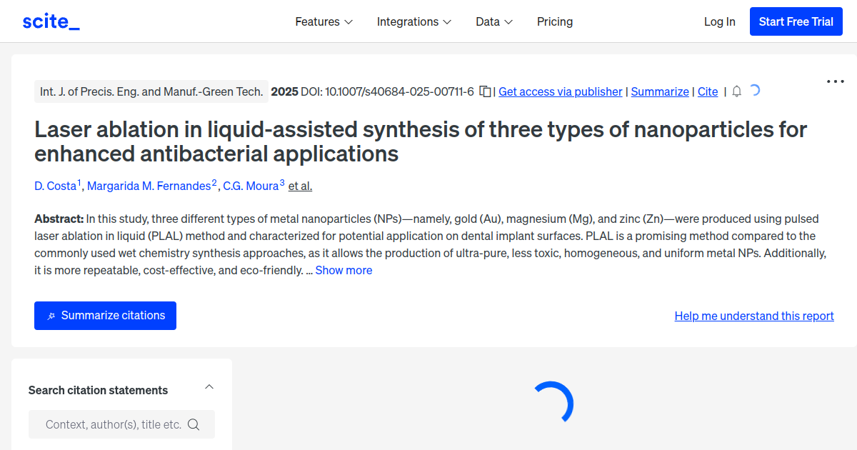 Laser ablation in liquid-assisted synthesis of three types of ...