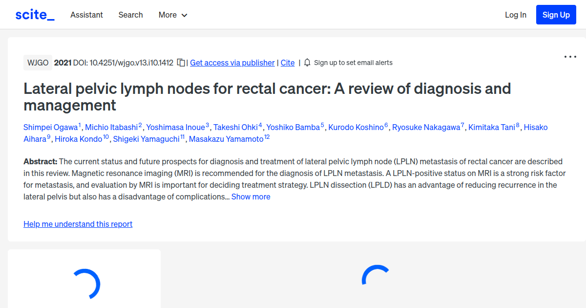 Lateral pelvic lymph nodes for rectal cancer: A review of diagnosis and ...