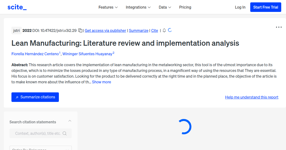 Lean Manufacturing: Literature review and implementation analysis