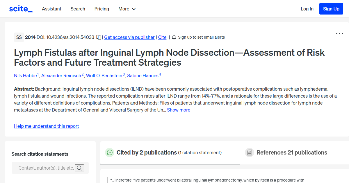 Lymph Fistulas after Inguinal Lymph Node Dissection—Assessment of Risk ...