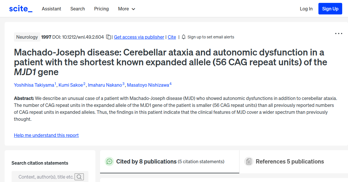 Machado-Joseph disease: Cerebellar ataxia and autonomic dysfunction in ...