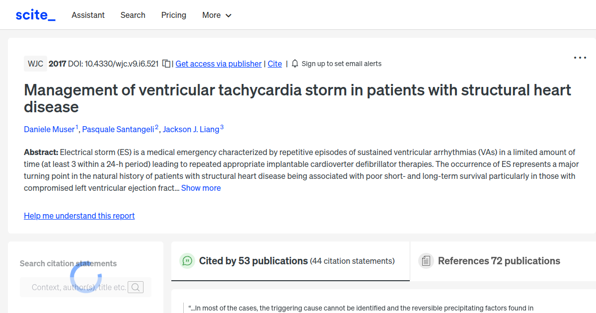 Management of ventricular tachycardia storm in patients with structural ...