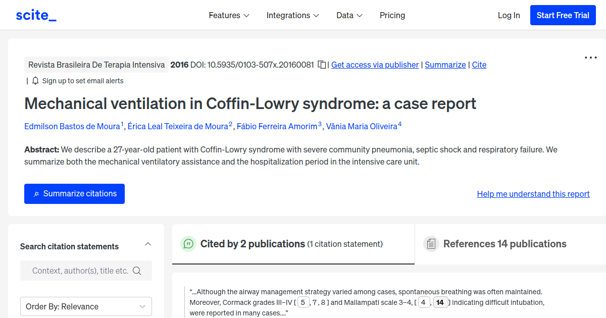 Mechanical ventilation in Coffin-Lowry syndrome: a case report