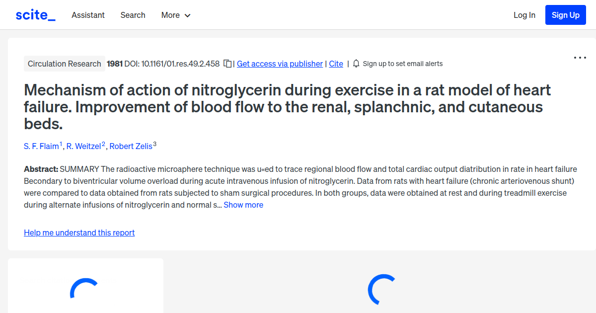 Mechanism of action of nitroglycerin during exercise in a rat model of ...