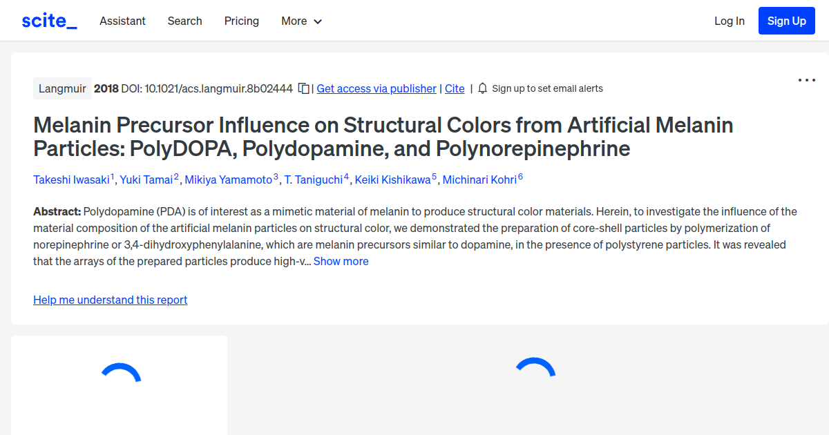 Melanin Precursor Influence on Structural Colors from Artificial ...