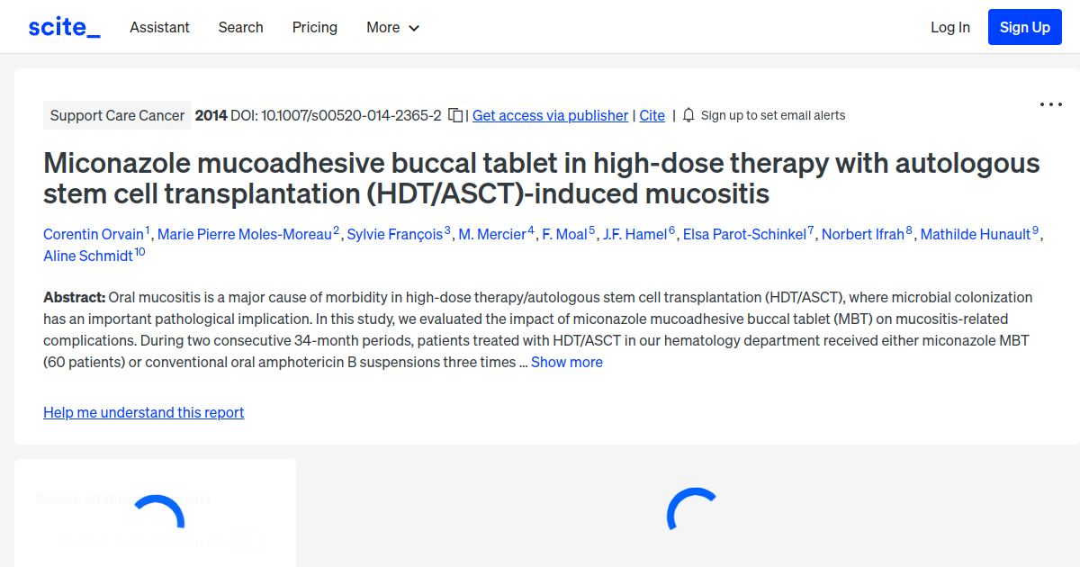 Miconazole mucoadhesive buccal tablet in high-dose therapy with ...