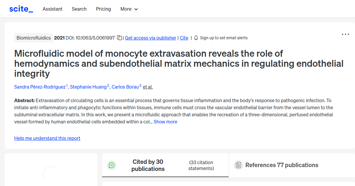 Microfluidic model of monocyte extravasation reveals the role of ...