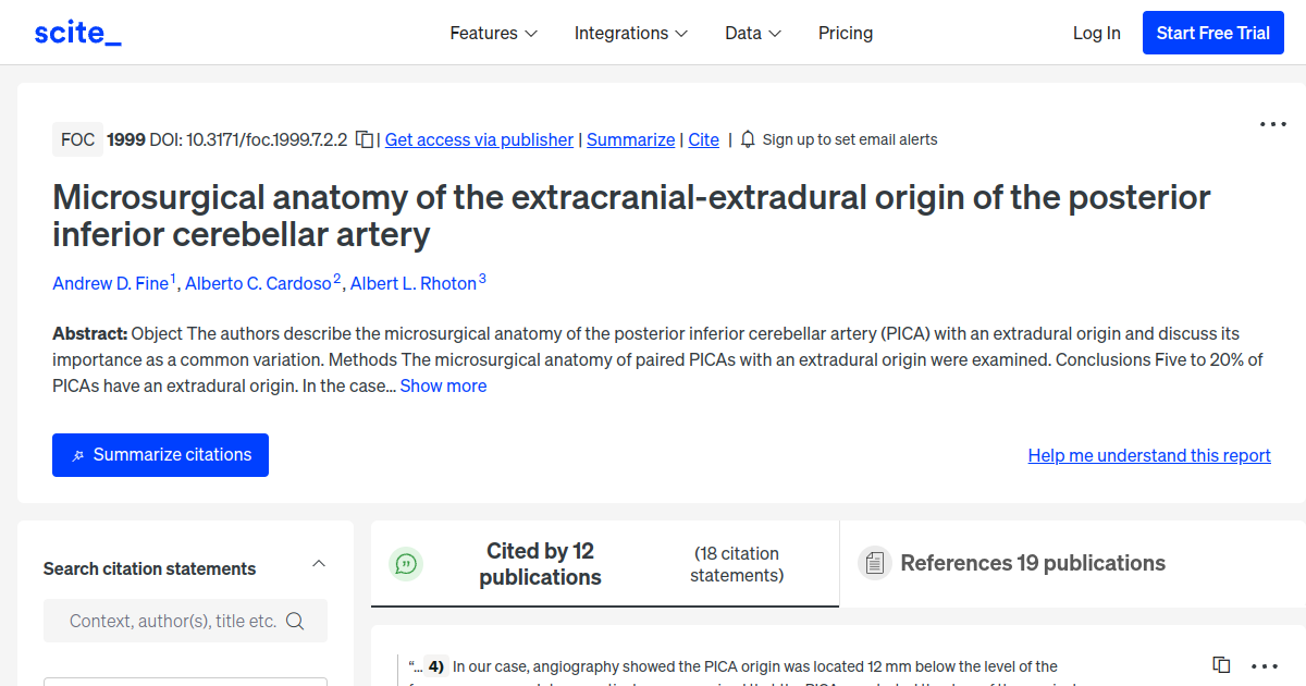 Microsurgical anatomy of the extracranial-extradural origin of the ...
