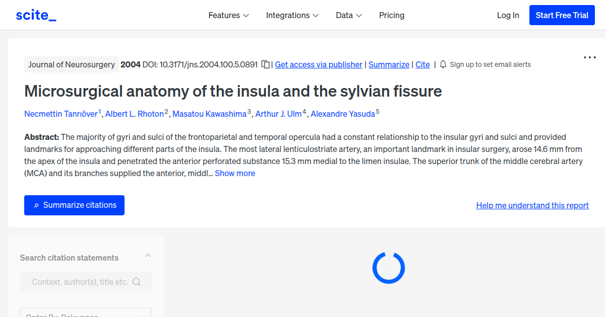 Microsurgical anatomy of the insula and the sylvian fissure