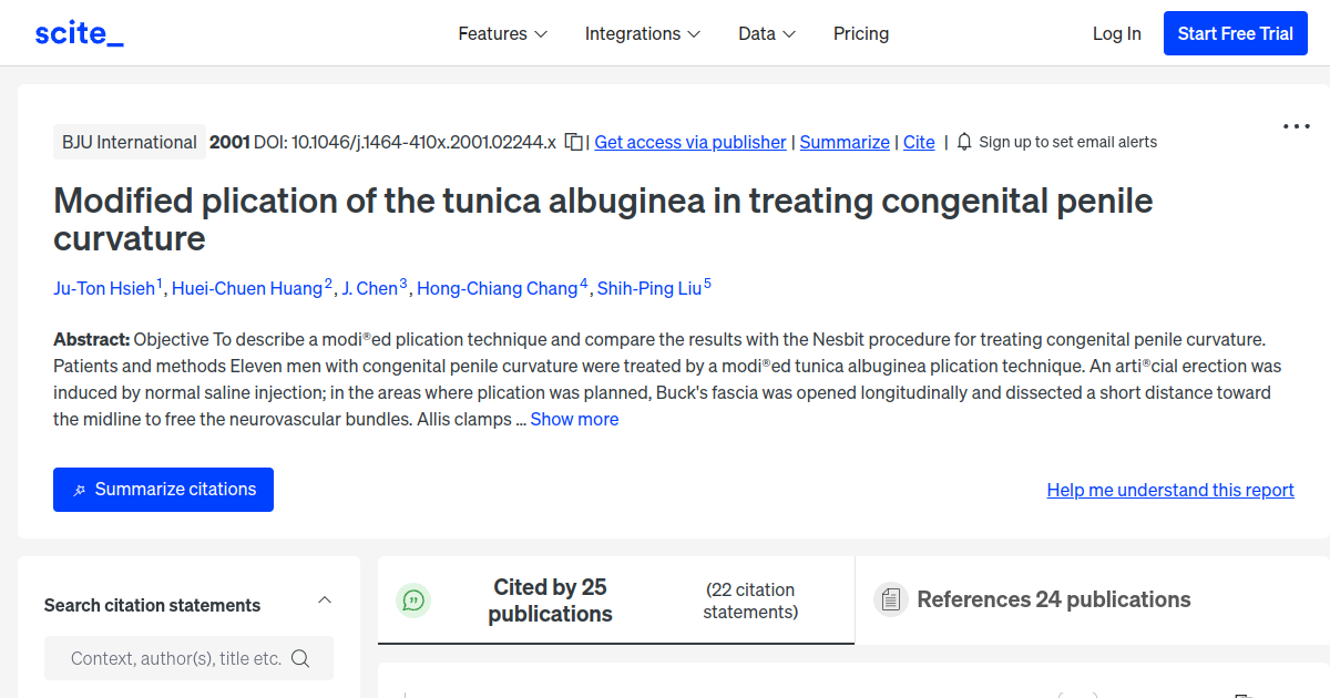 [citation report] Modified plication of the tunica albuginea in ...