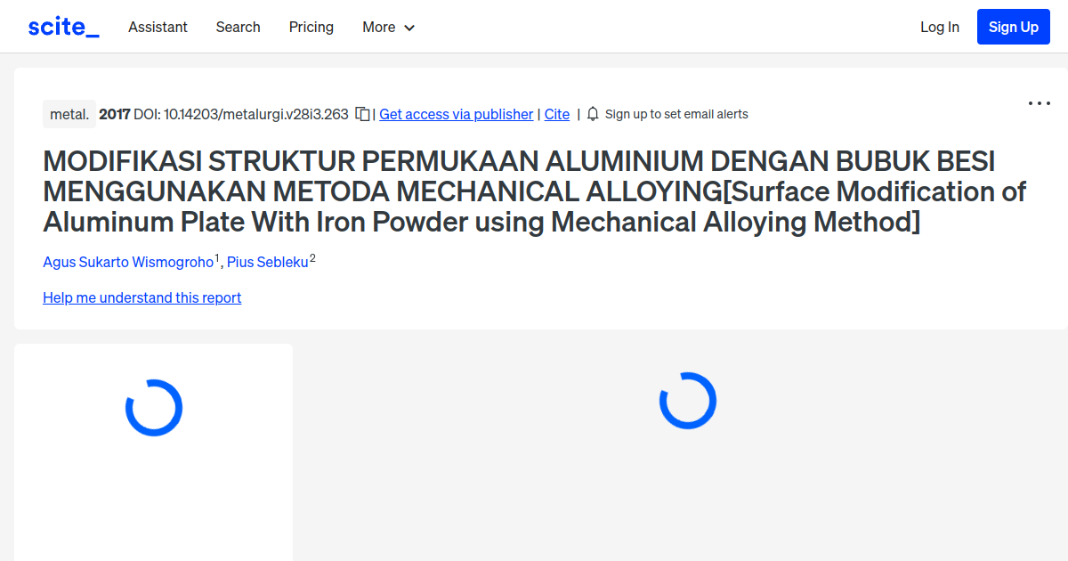 MODIFIKASI STRUKTUR PERMUKAAN ALUMINIUM DENGAN BUBUK BESI MENGGUNAKAN ...