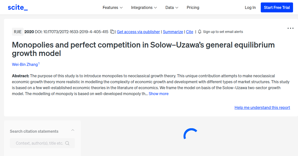 Monopolies and perfect competition in Solow–Uzawa’s general equilibrium ...