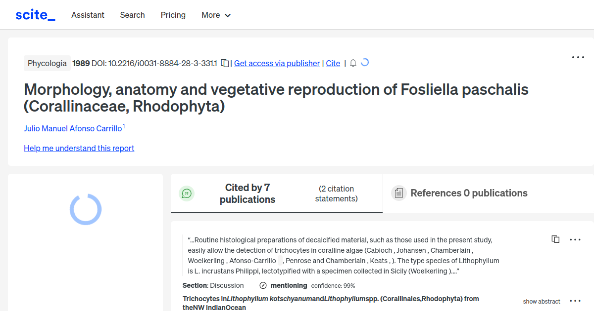 Morphology, anatomy and vegetative reproduction of Fosliella paschalis ...