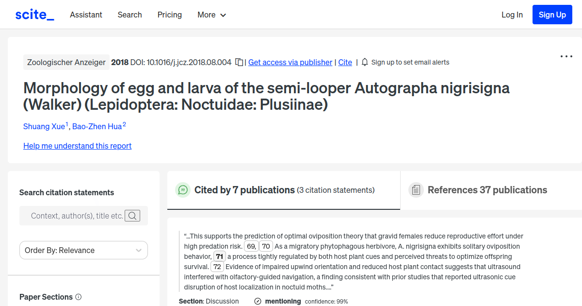 Morphology of egg and larva of the semi-looper Autographa nigrisigna ...