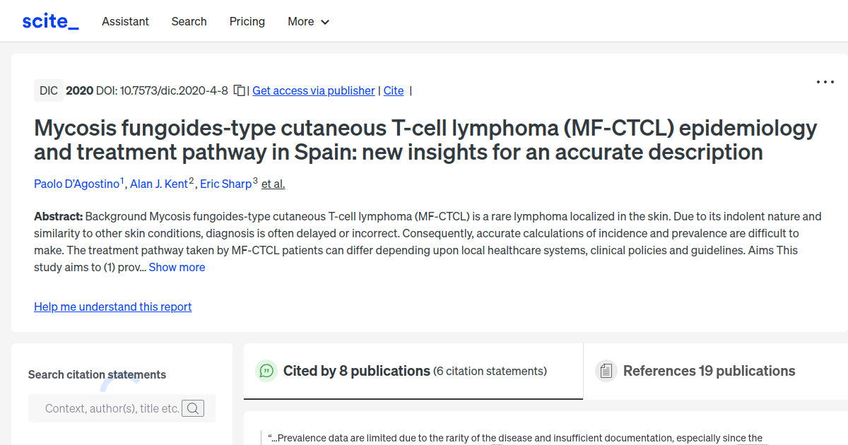 Mycosis fungoides-type cutaneous T-cell lymphoma (MF-CTCL) epidemiology ...