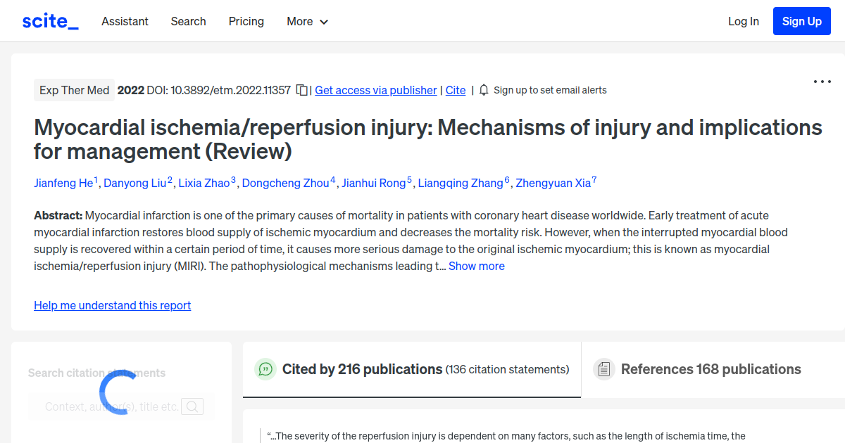 Myocardial ischemia/reperfusion injury: Mechanisms of injury and ...