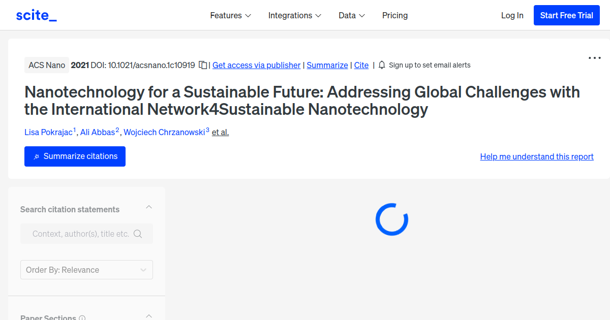 Nanotechnology for a Sustainable Future: Addressing Global Challenges ...