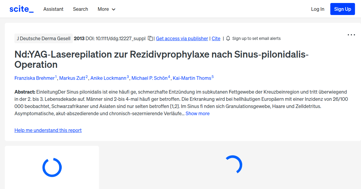 Nd:YAG-Laserepilation zur Rezidivprophylaxe nach Sinus-pilonidalis ...