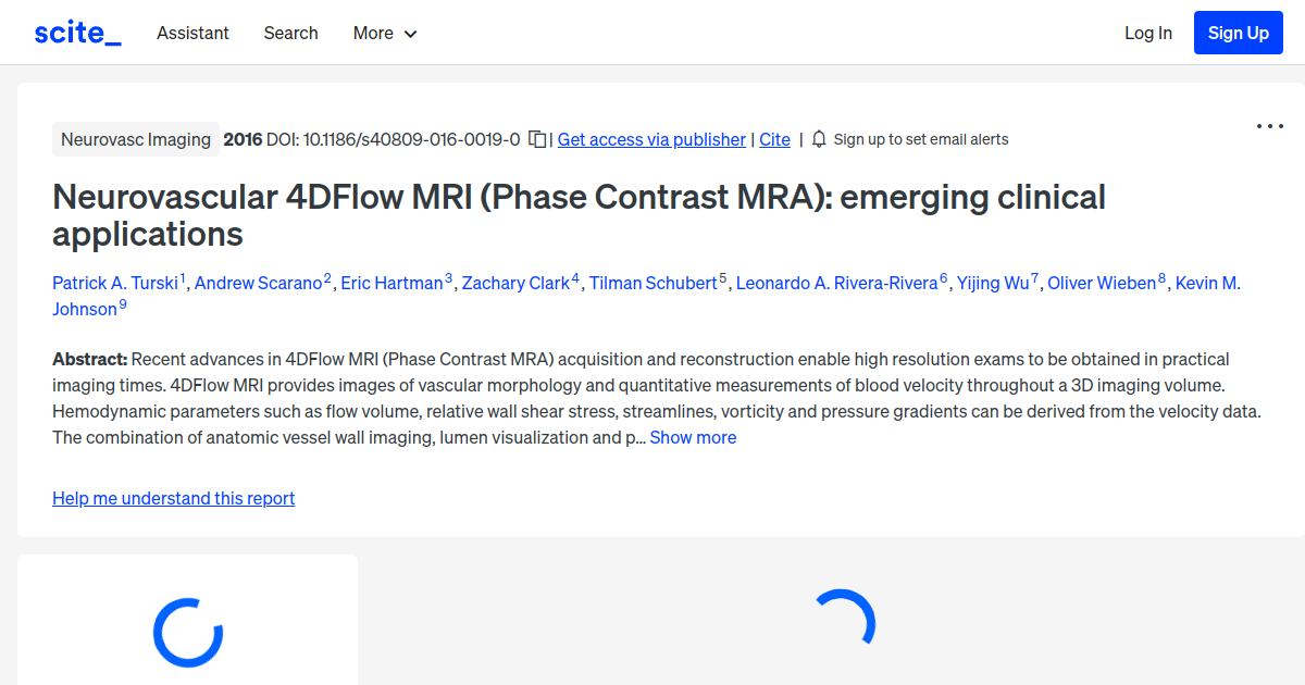 Neurovascular 4DFlow MRI (Phase Contrast MRA): emerging clinical ...