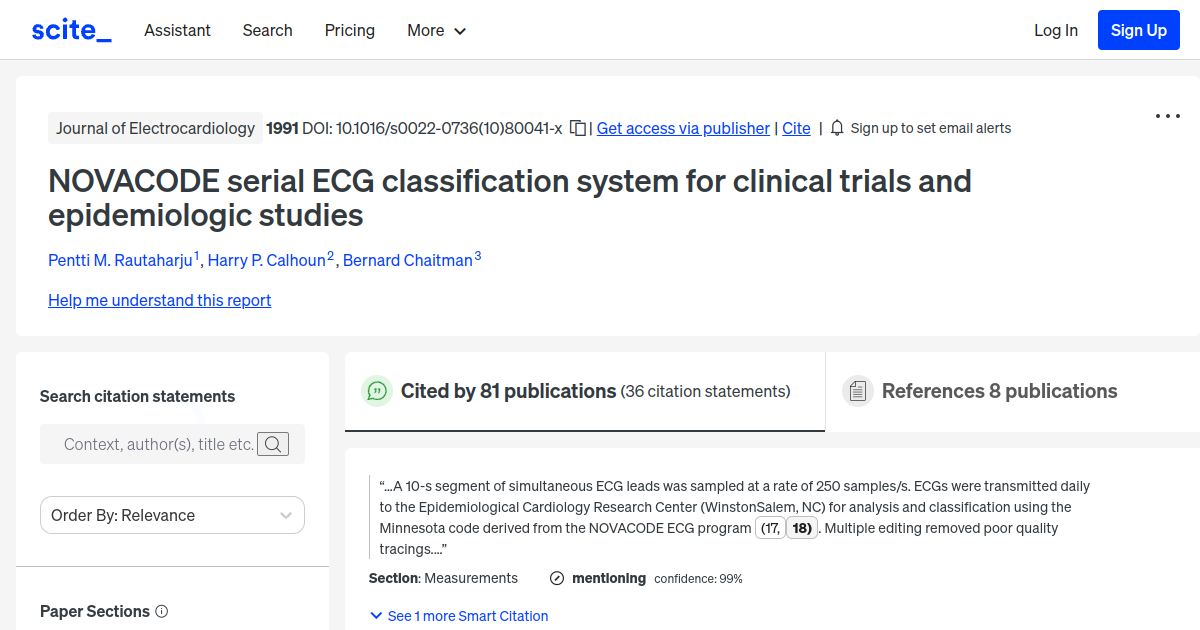 NOVACODE serial ECG classification system for clinical trials and ...