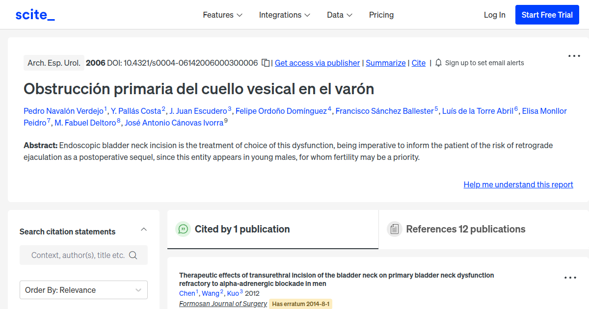 Obstrucción primaria del cuello vesical en el varón - [scite report]