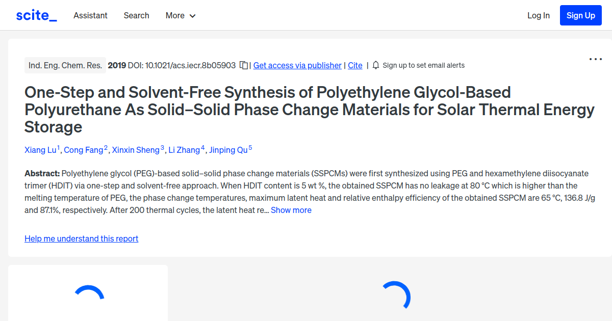 One-Step and Solvent-Free Synthesis of Polyethylene Glycol-Based ...