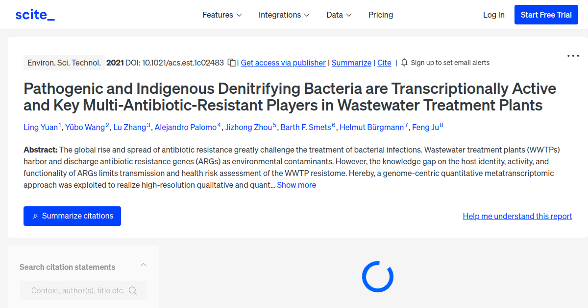 Pathogenic and Indigenous Denitrifying Bacteria are Transcriptionally ...